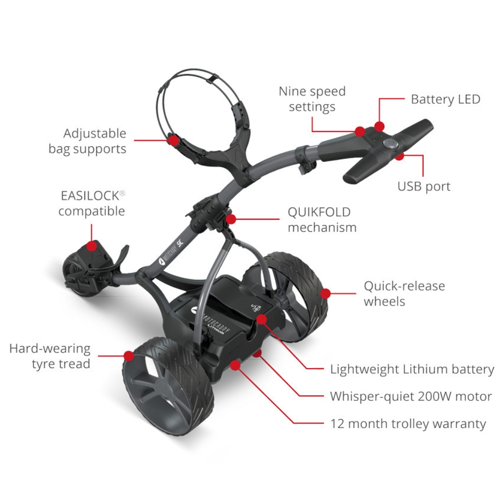 Motocaddy 2024 SE Lead Acid Electric Golf Trolley