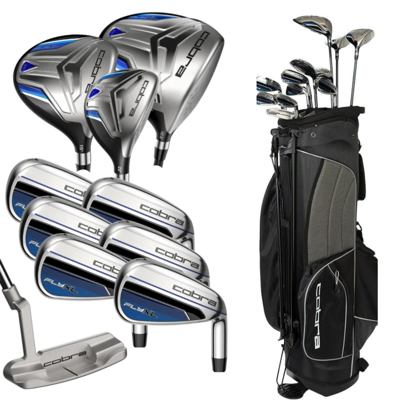 Cobra Fly XL Mens 11 Piece Steel Golf Package Set with Stand Bag