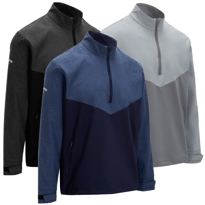 Callaway Mens Heathered 1/4 Zip Wind Jacket