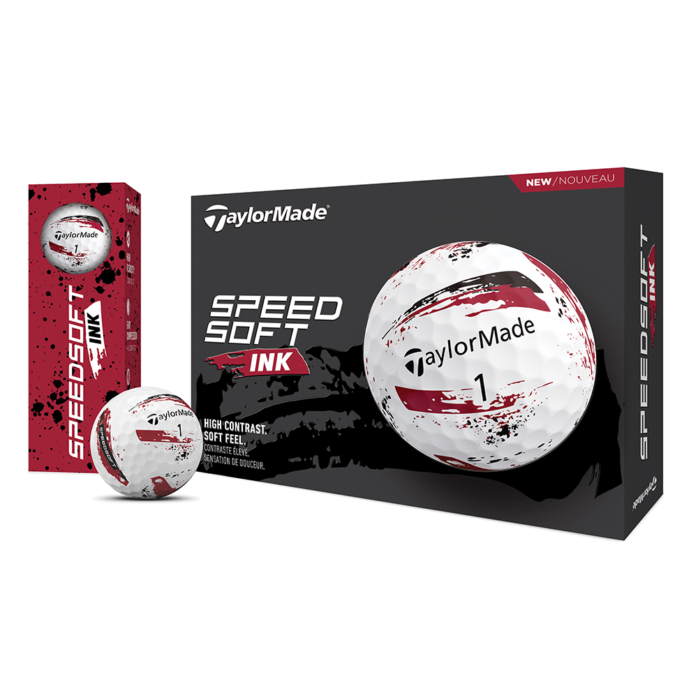 TaylorMade 2024 Speedsoft Ink Red Golf Balls