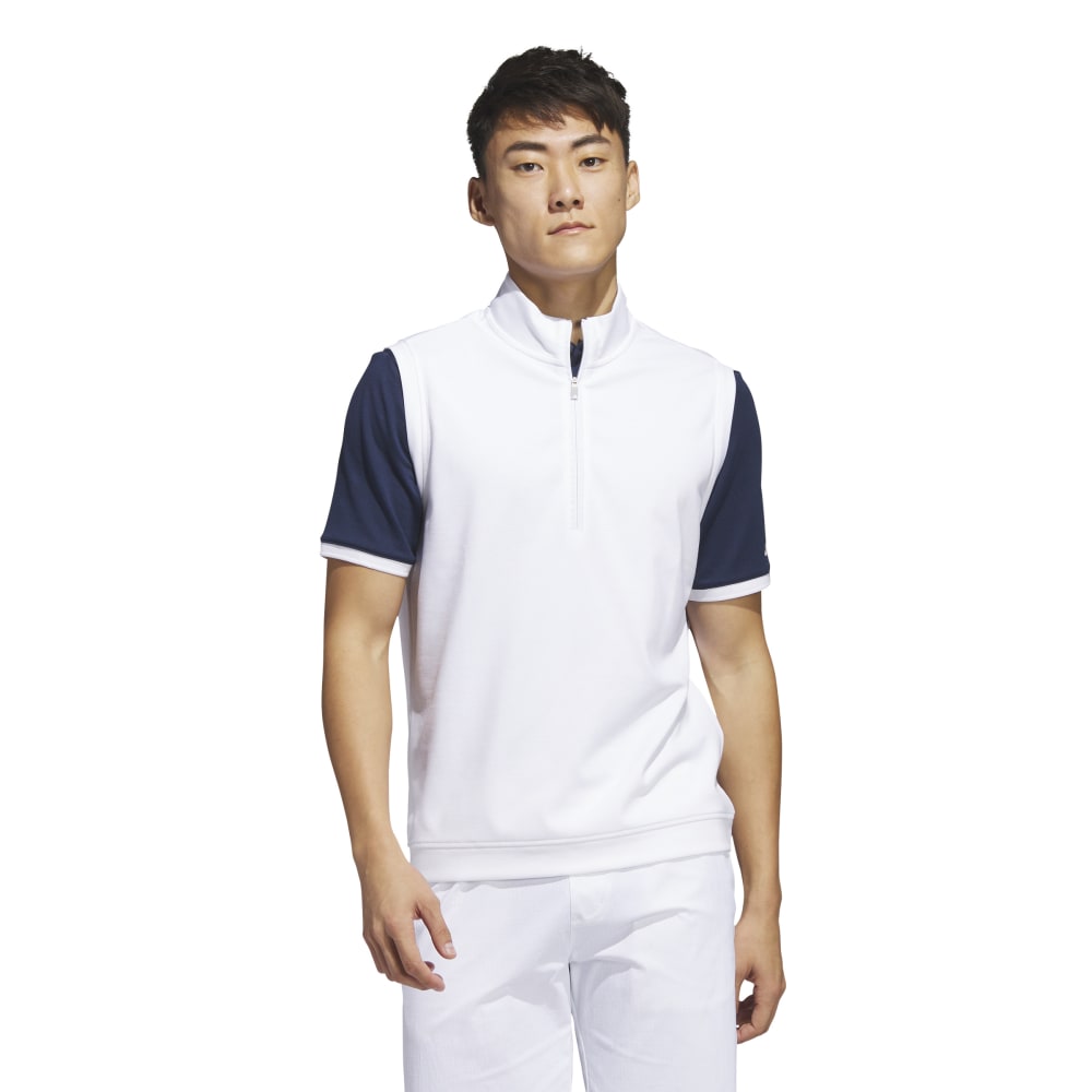 adidas Mens Elevated Quarter Zip Golf Pullover Vest