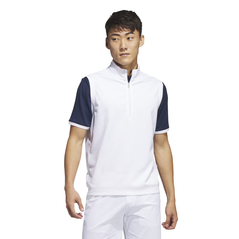 adidas Mens Elevated Quarter Zip Golf Pullover Vest