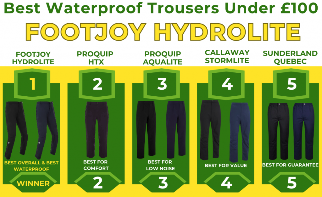 Top 5 Best Mens Waterproof Golf Trousers Under £100 - The Golf Shop ...